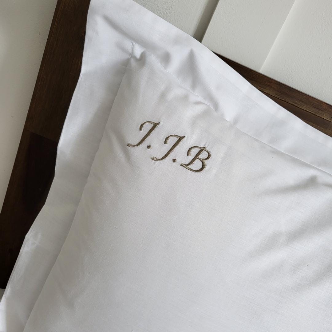 Pillowcase Embroidered Oxford Pillowcase Initials - Etsy