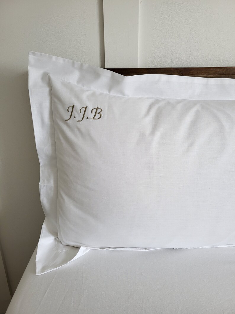 Pillowcase Embroidered Oxford Pillowcase Initials - Etsy