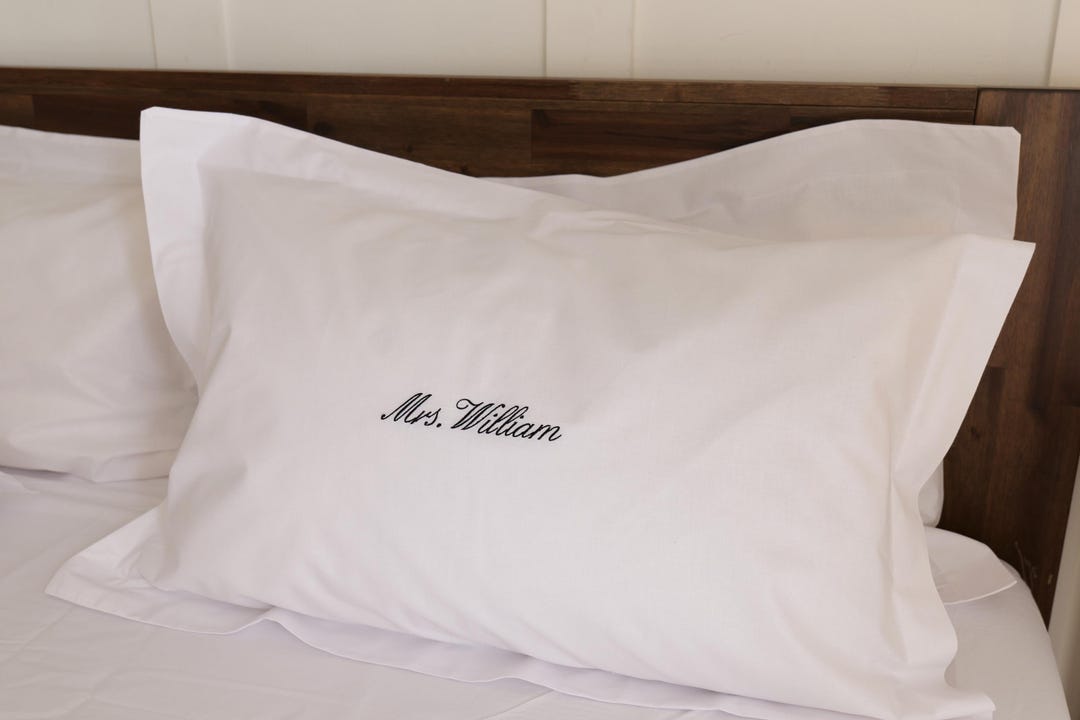 Personalised Pillowcase Embroidered Oxford Pillowcase Monogrammed ...