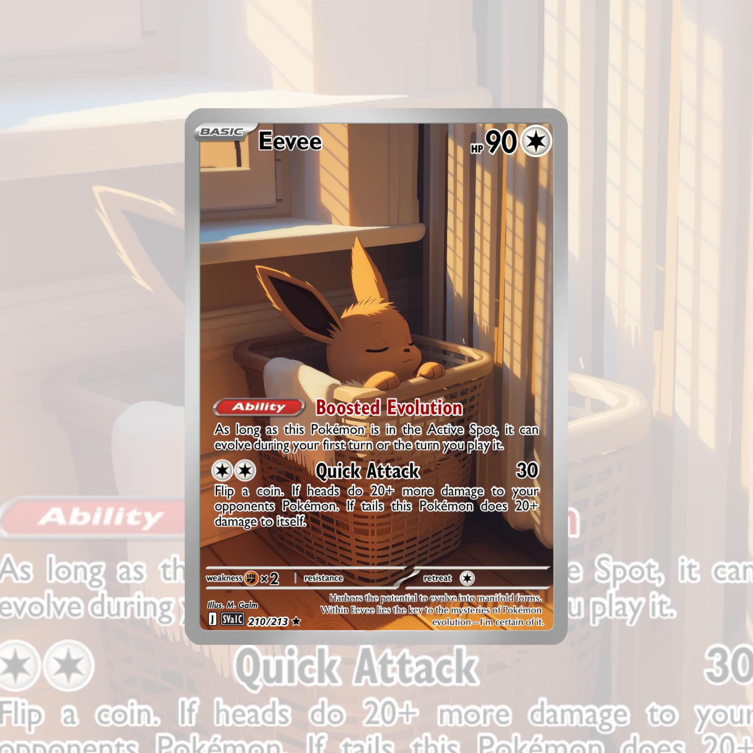 Sleepy Eevee Fan Art Custom TCG Card - Etsy Canada