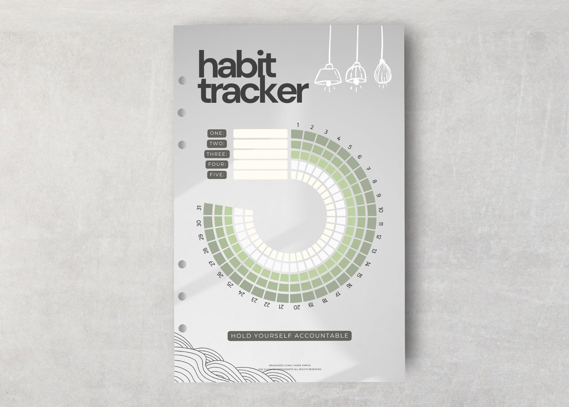Planner Insert Habit Tracker Insert Planner Printable Habit Tracker ...