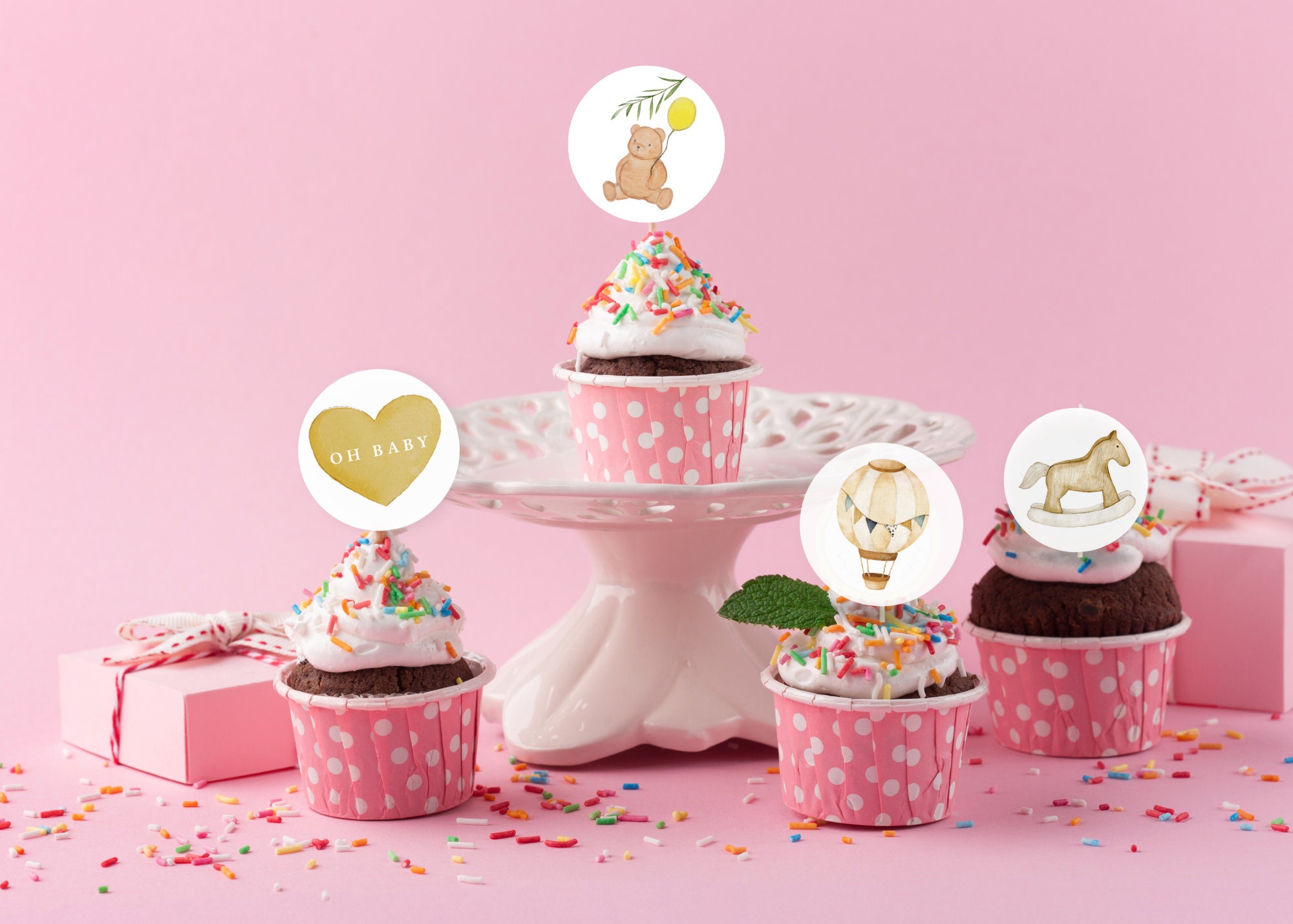PHYSICAL Cupcake Toppers | Wedding Cupcake Topper | Themed Party Cake ...