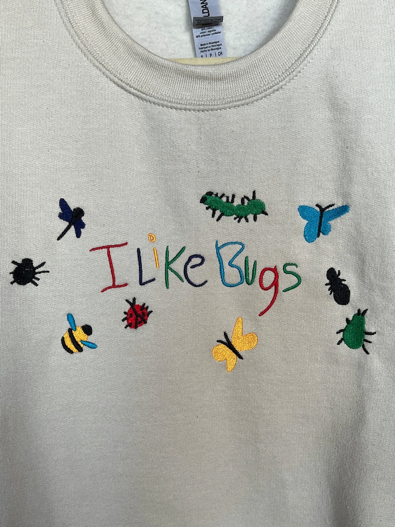 I Like Bugs Embroidered Unisex Sweatshirt - Etsy