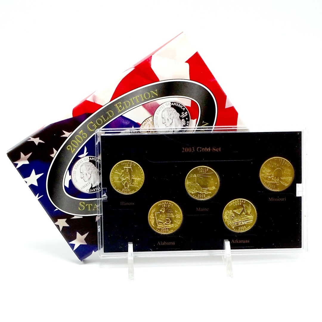2003 US State Quarter Gold Edition Proof Set Denver Mint, Original Box ...