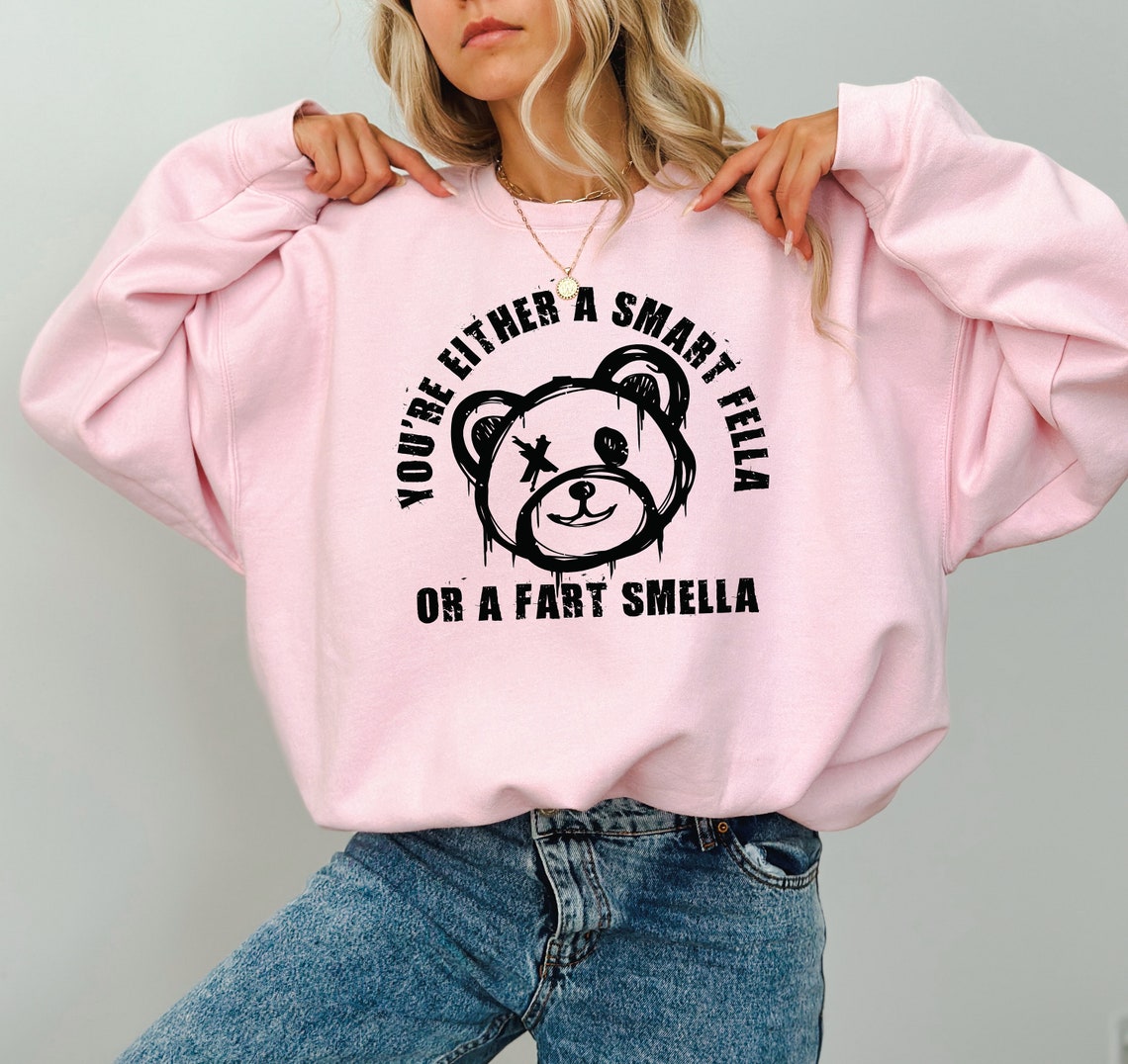 You're Either A Smart Fella or A Fart Smella Sweatshirt, Retro Teddy ...