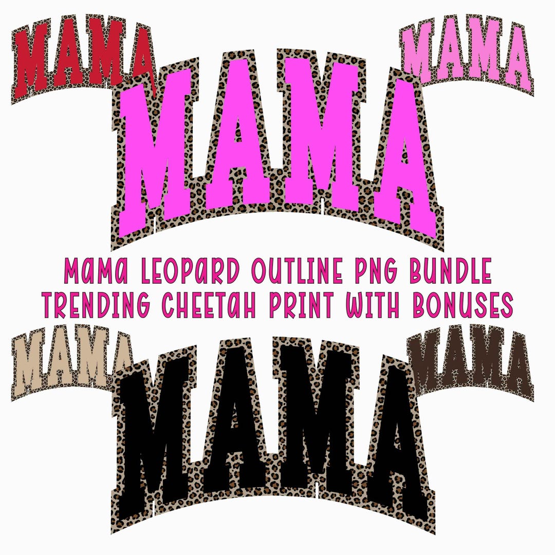 Mama Leopard Print Png Trendy Mama Varsity Bundle Mothers Day Png 6 ...