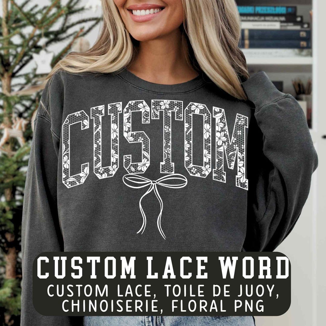 Custom Lace Word Png Coquette Text Bow Custom Png Easter Floral Words ...