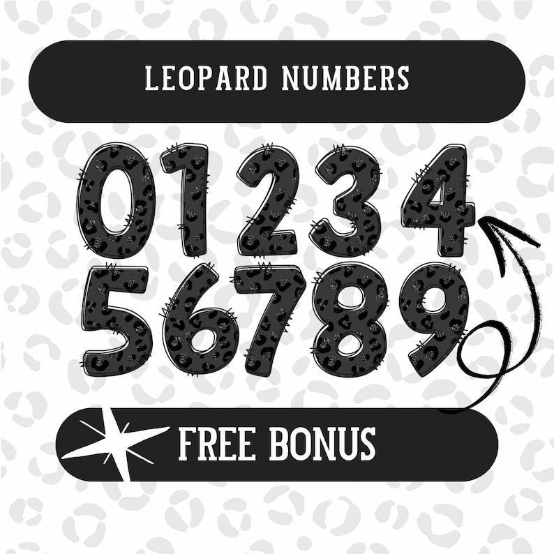 Leopard Alphabet Png Font Black Cheetah Letters Bundle Animal Print ...