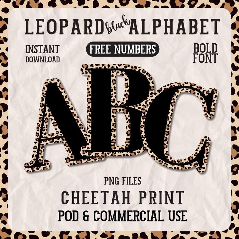 Leopard Alphabet PNG Cheetah Print Letters Bold Animal Print Font ...