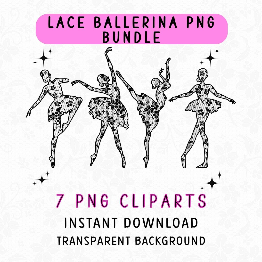 Lace Ballerina Png Coquette Ballet Dancer Clipart Bundle Floral ...