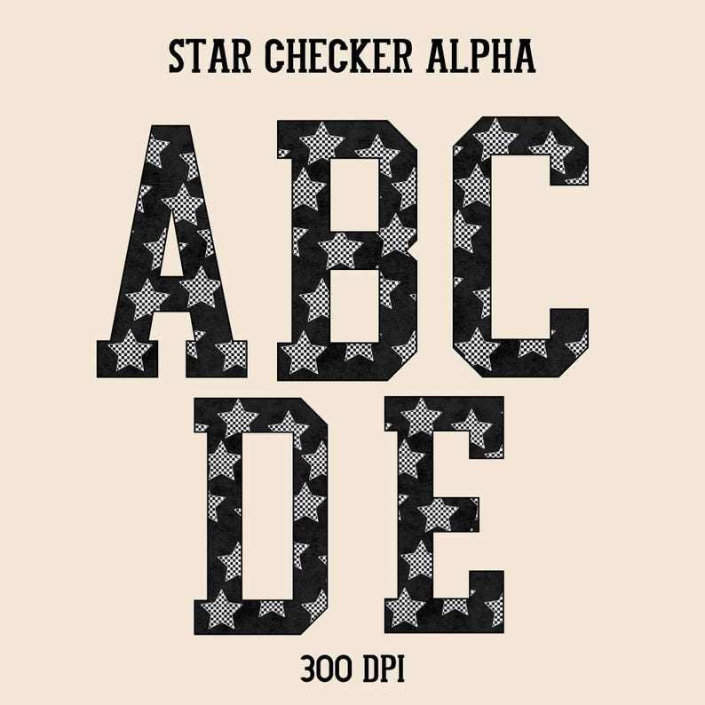 Checker Stars Varsity Alphabet Png School Spirit Letters Back to School ...