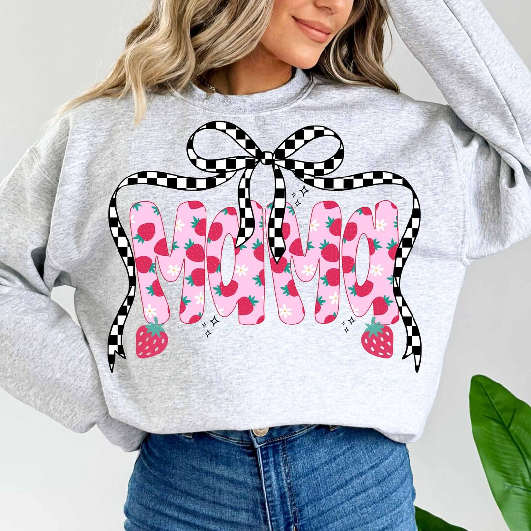 Strawberry Mama Png Preppy Mama Png Retro Summer Mom Checkered Bow ...