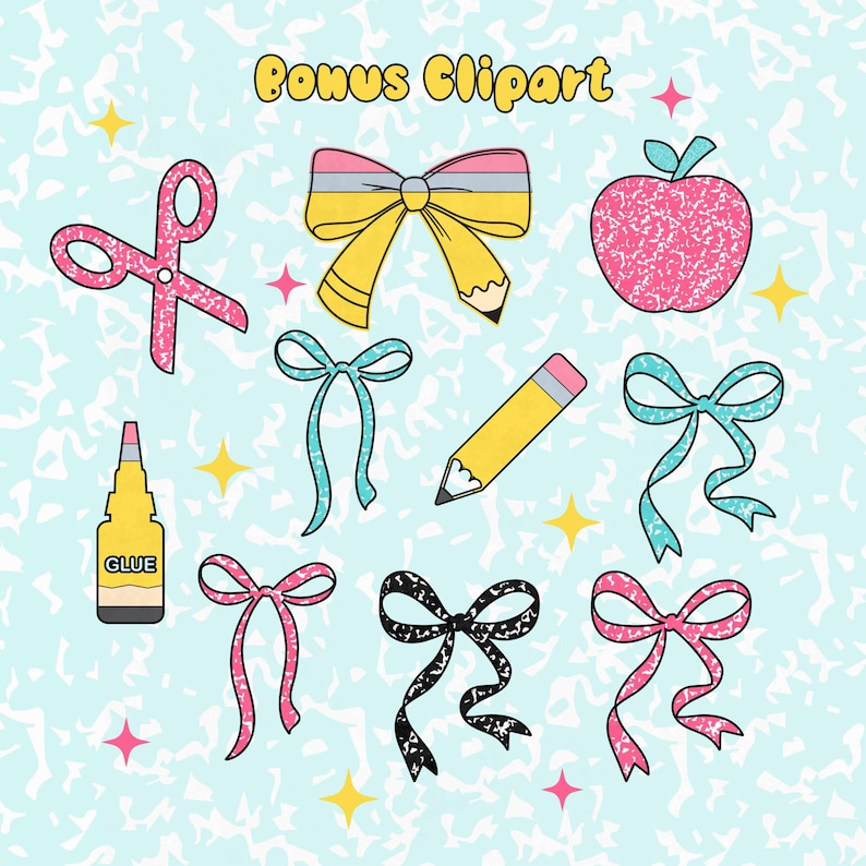 Preppy Back to School Alpha PNG 5 Sets Cute Teacher Gift Letters ...
