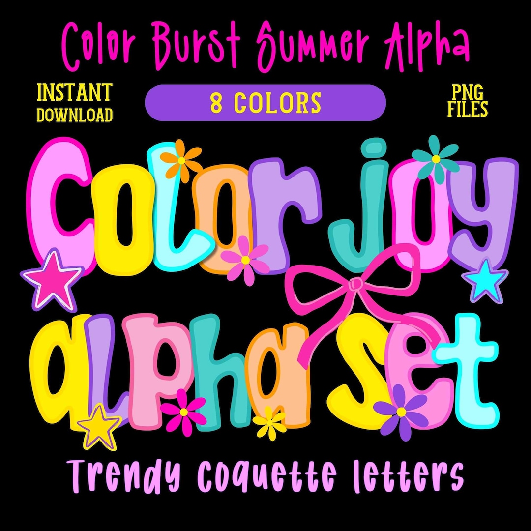 Neon Colors Preppy Alpha, Bright Teacher Font Boujee Alphabet PNG, Hand ...