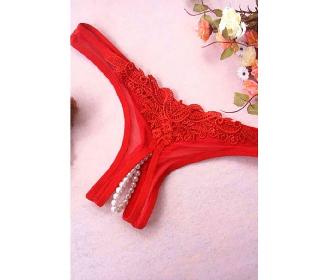 Open Crotch Panty Red Pearl Panty Open Crotch Pany - Etsy