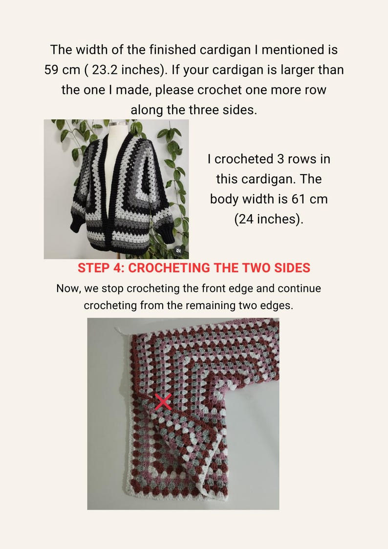 Hexagon Cardigan Pdf, Crochet Cardigan Explanation, Step by Step With ...