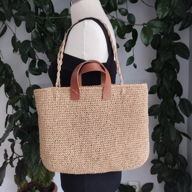 Crocheted Straw Bag - Etsy