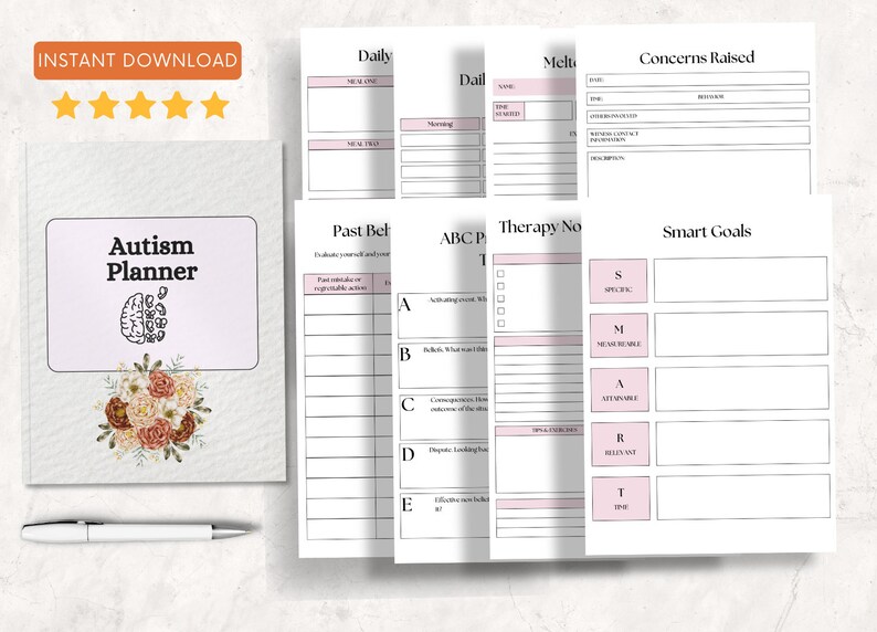 Autism Planner, Autism Care Binder, Autism Planner Printable, Autistic ...