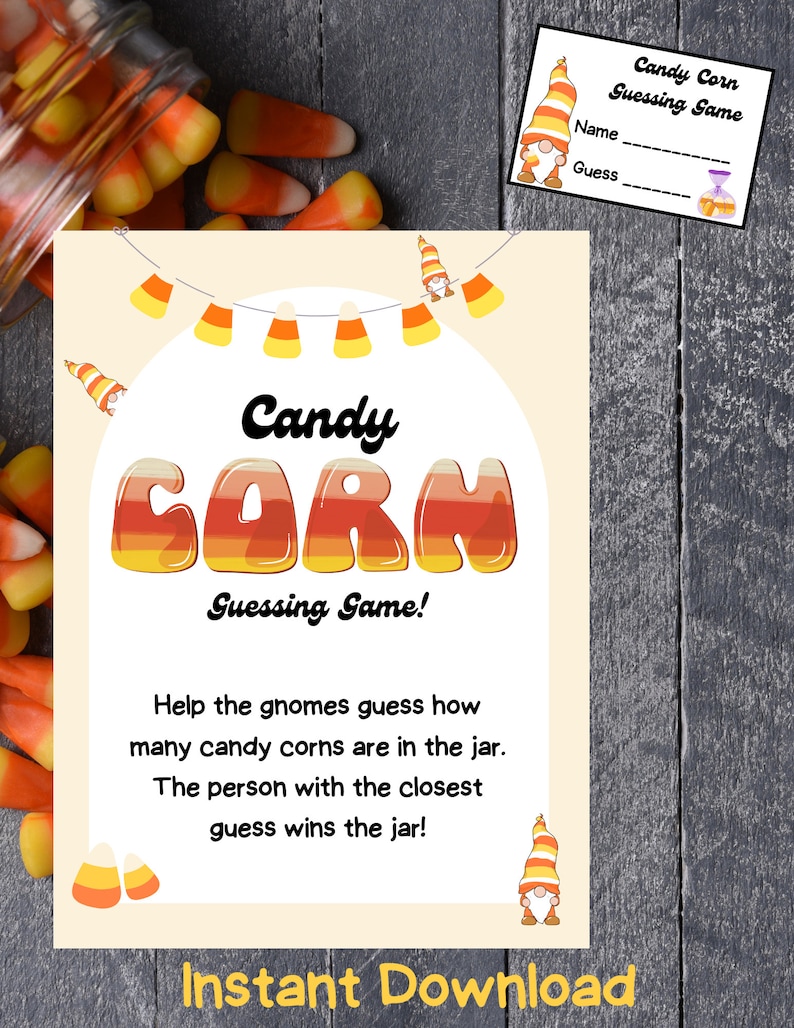 Candy Corn Guessing Game, Guessing Game, Printable Candy Corn Game ...