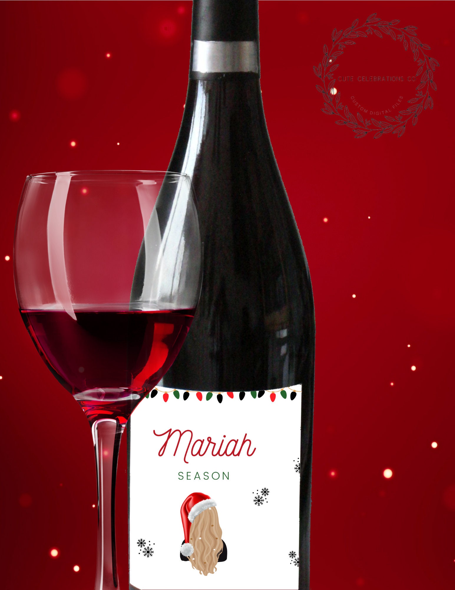 Mariah Wine Label, Its Tiiiime, Mariah Season, Merry Christmas Wine ...