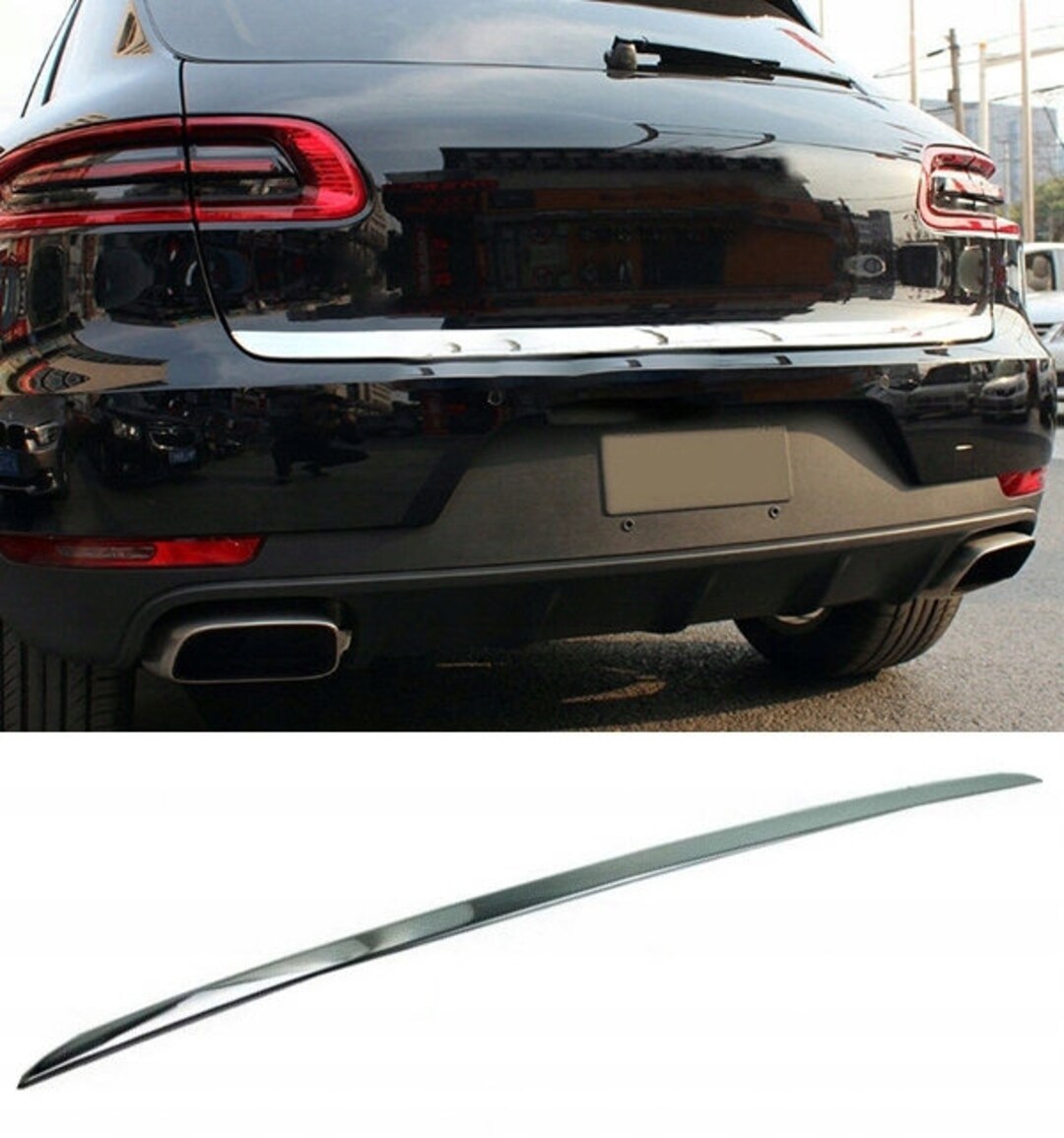Porsche MACAN Chrome Trunk Trim Tailgate Accent Premium Car Rear Detail ...
