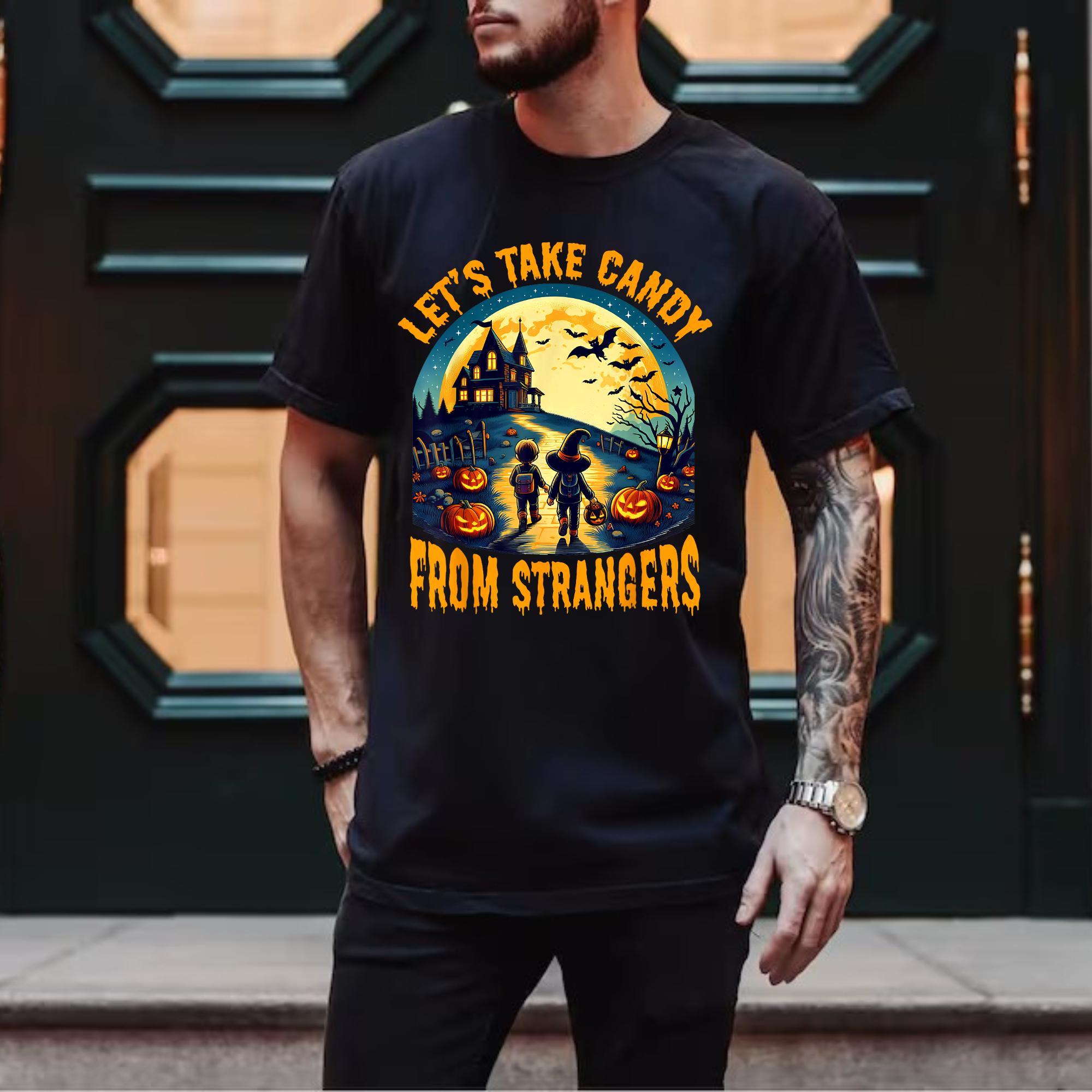 Let's Take Candy From Strangers Funny Halloween Spooky Night, Retro ...