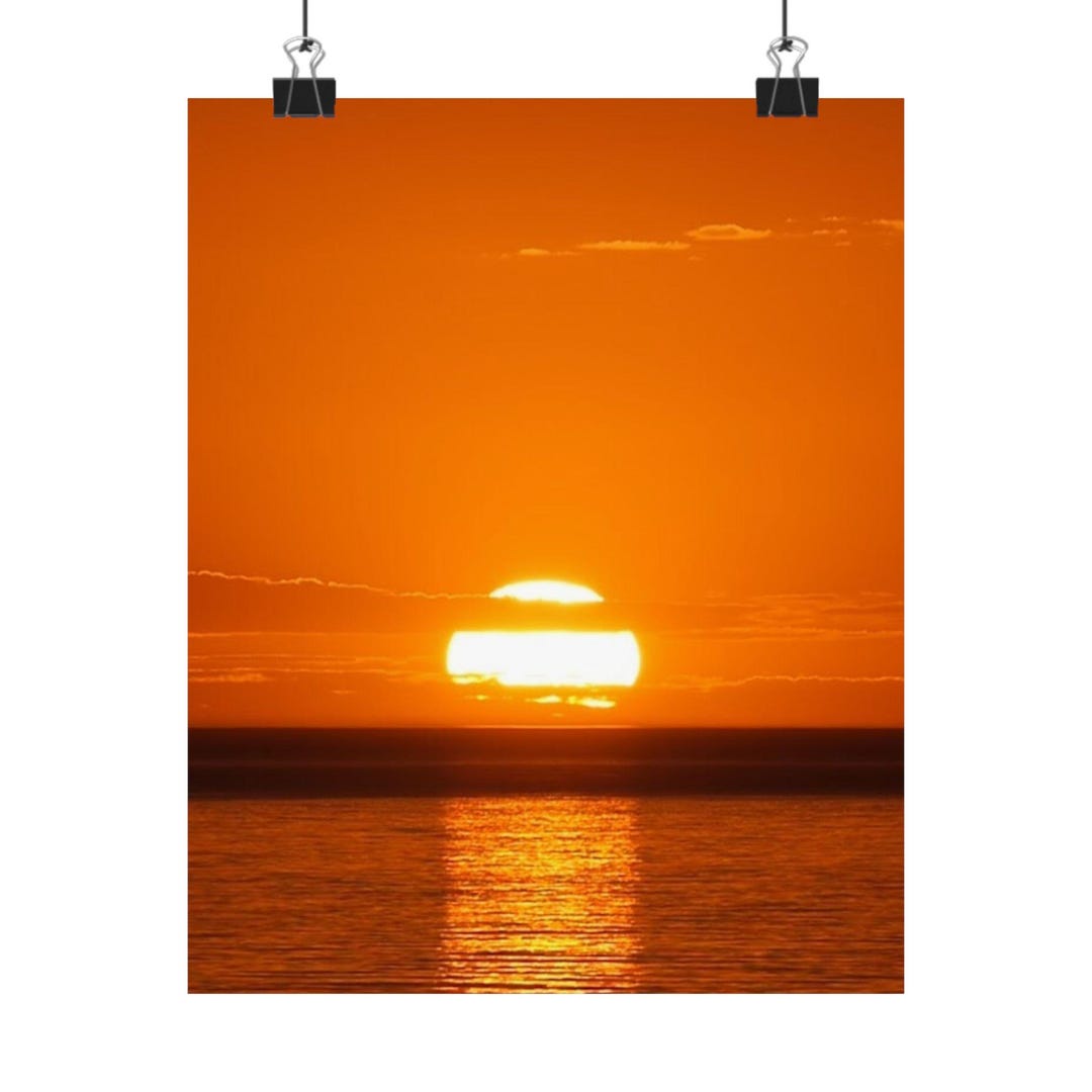 Orange Sunset Over Ocean Poster | Matte Vertical Poster - Etsy
