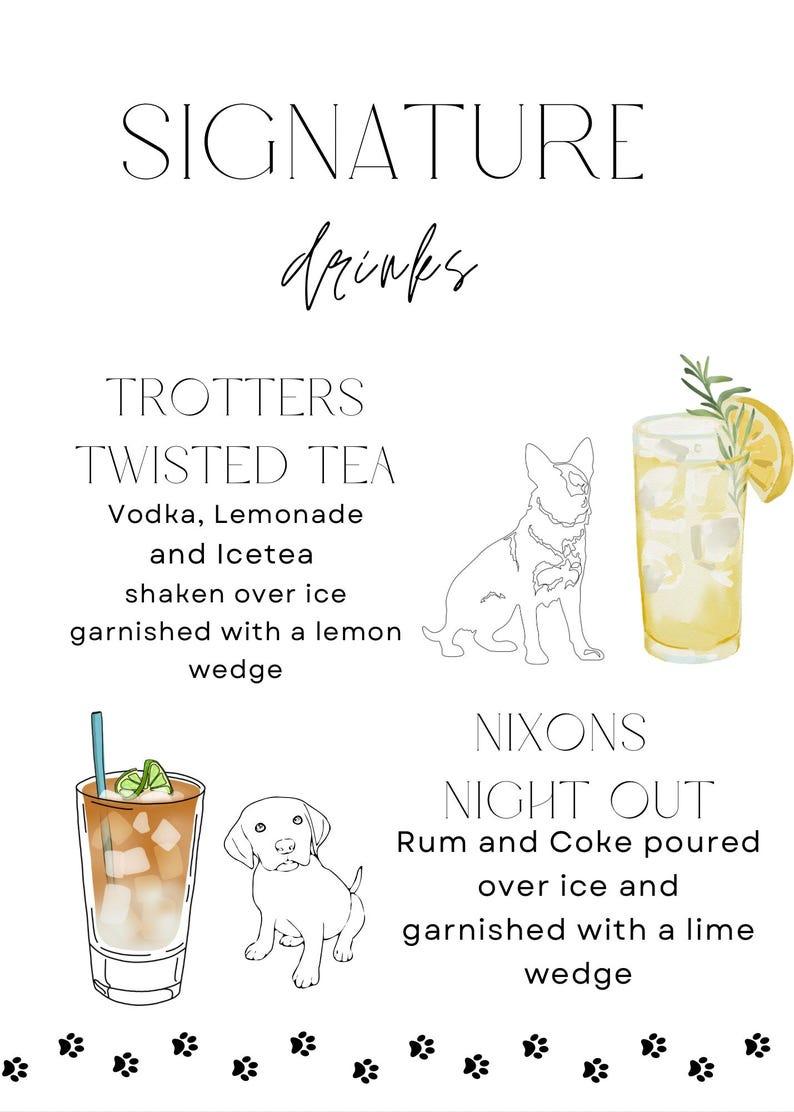 Wedding Dog Themed Bar Sign *digital Print* - Etsy
