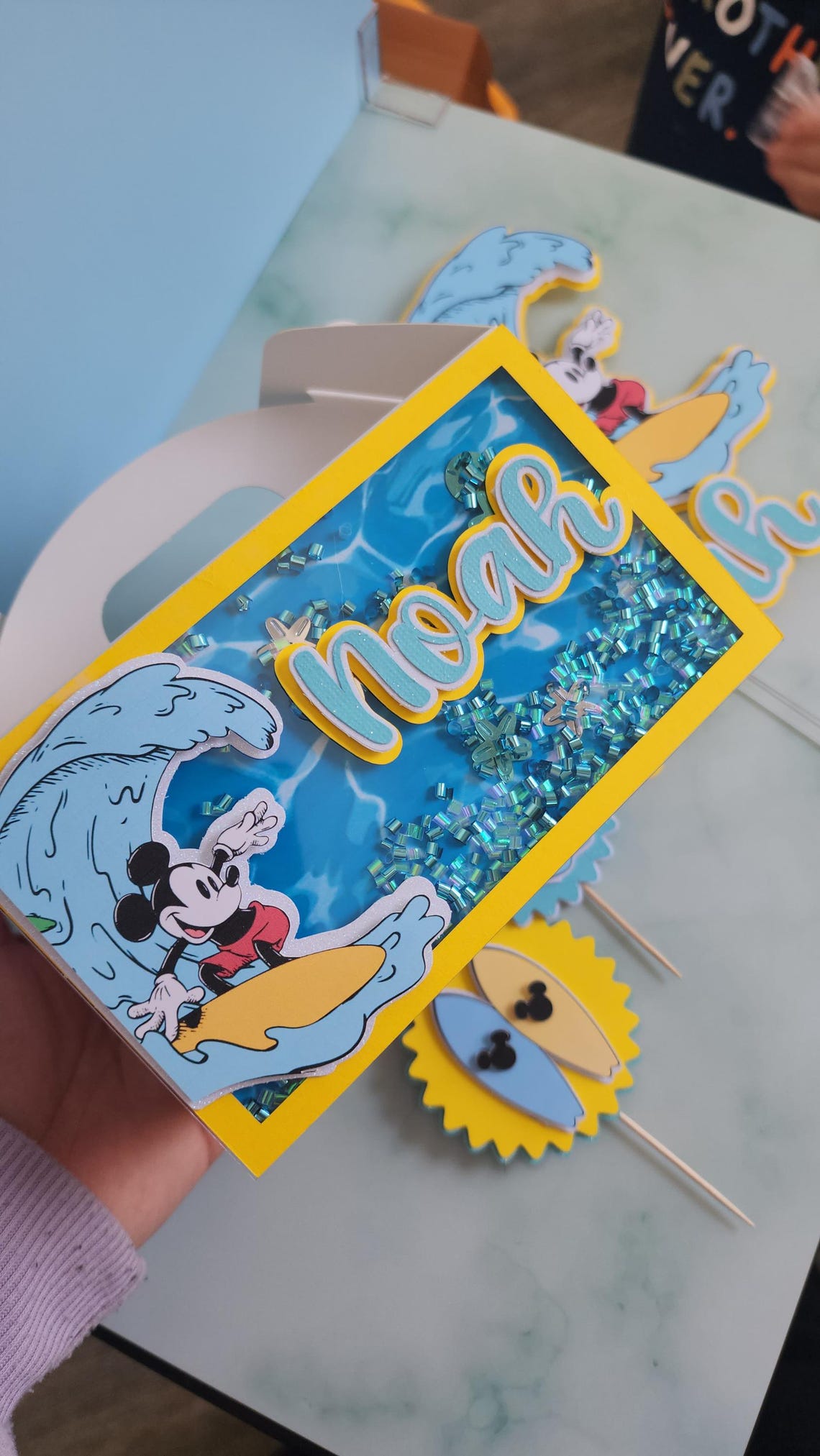 Summer Mickey Cake Topper Surfer Mickey Birthday Mickey First Birthday ...