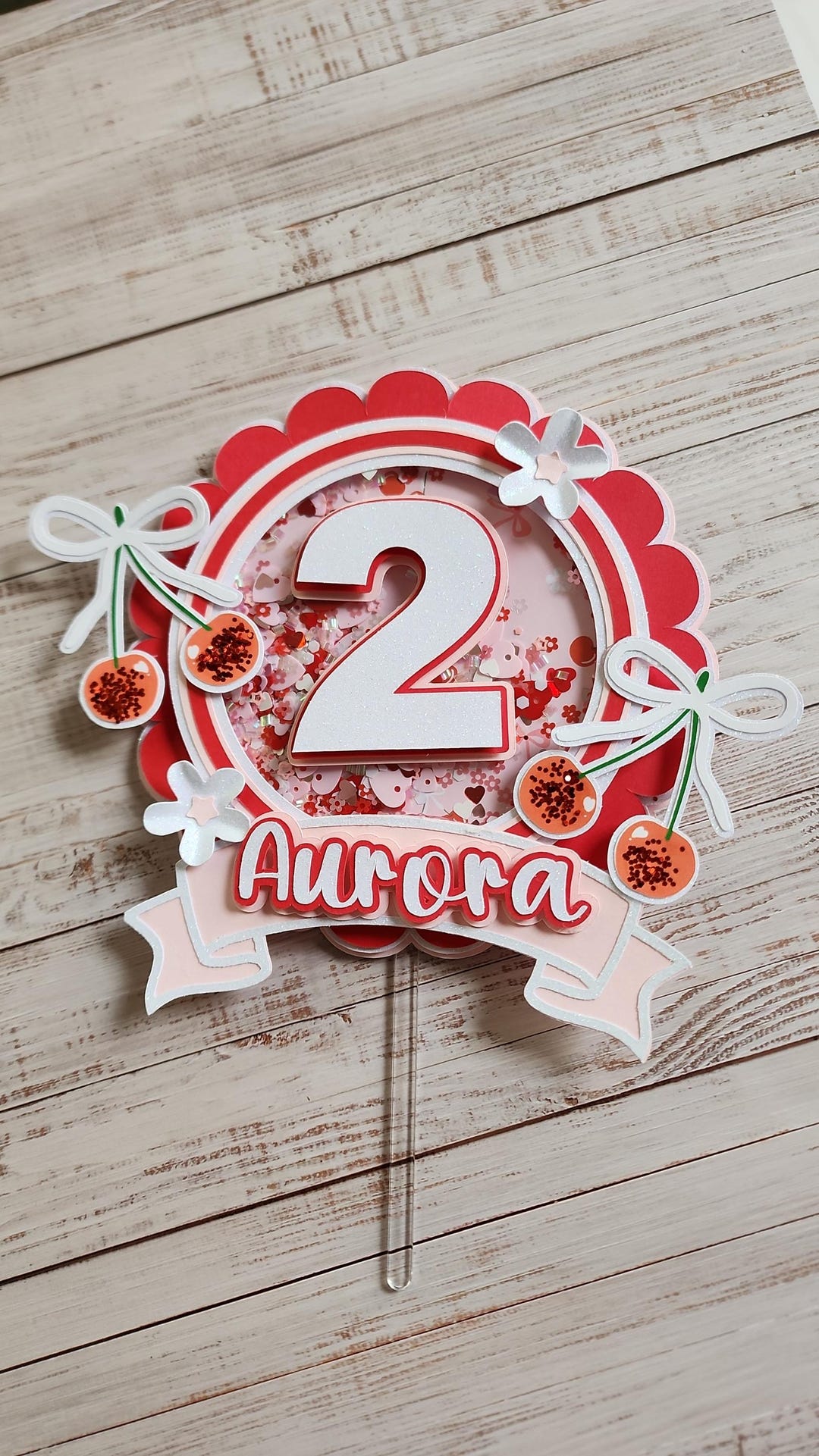 Cherry on Top Cake Topper Cherries Birthday Cherries and Bows Birthday ...