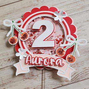 Cherry on Top Cake Topper Cherries Birthday Cherries and Bows Birthday ...