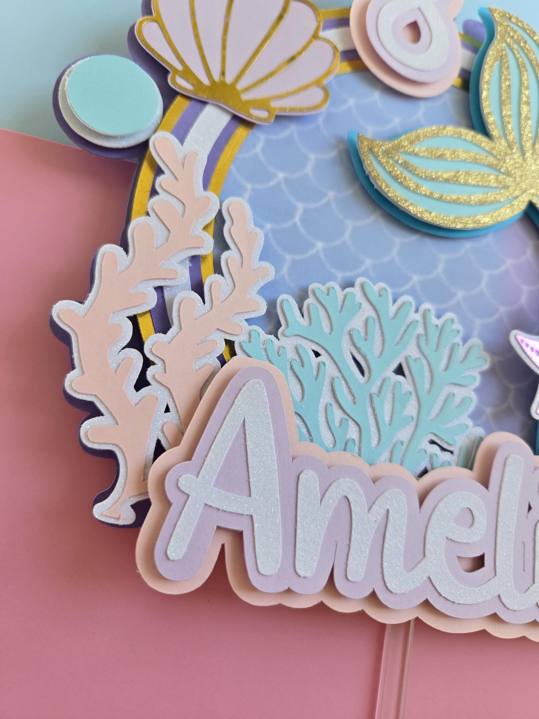 Mermaid Cake Topper Under the Sea Cake Topper Beach Cake Topper Mermaid ...
