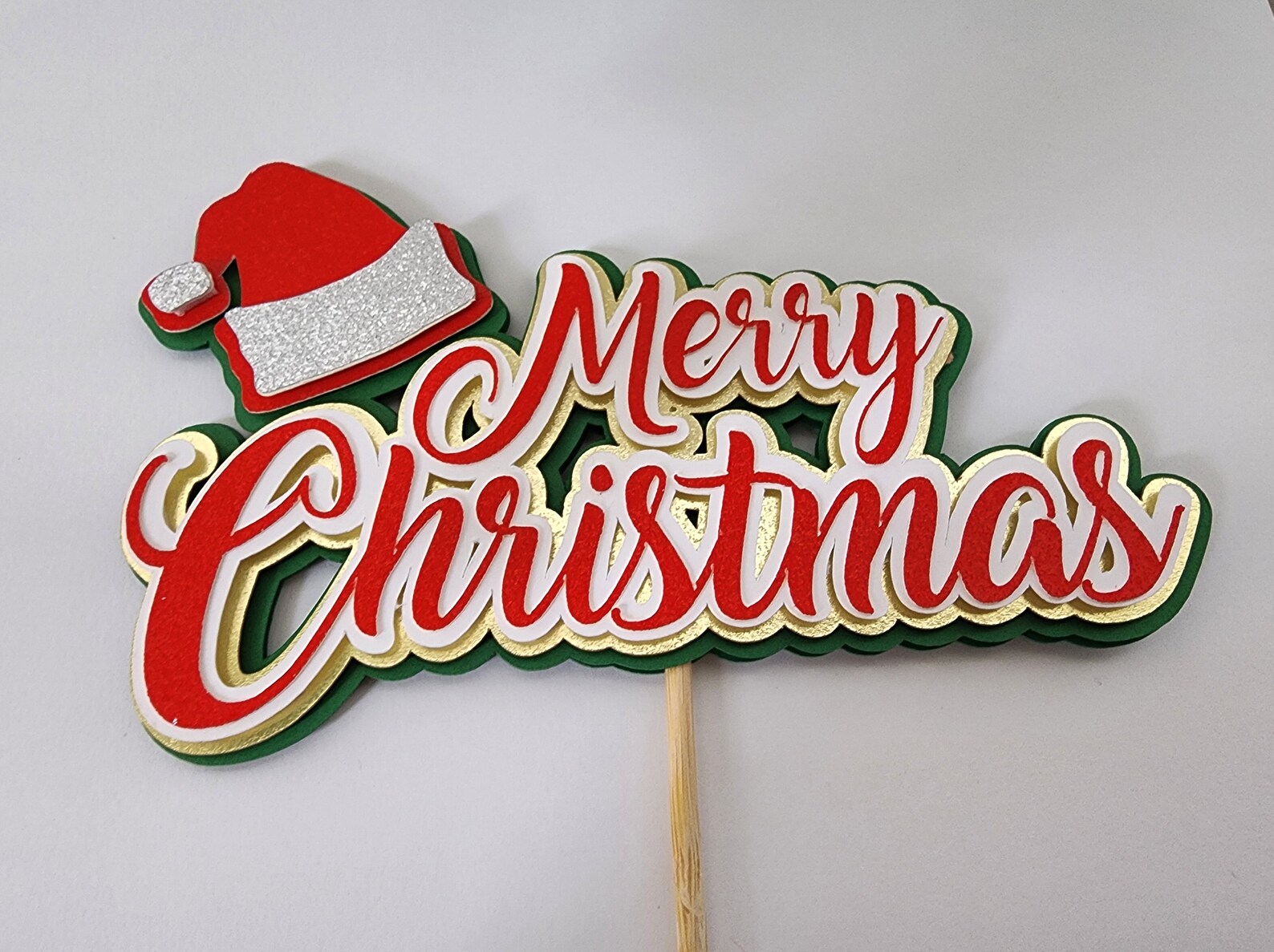 Merry Christmas Cake Topper Christmas Cake Topper Feliz Navidad