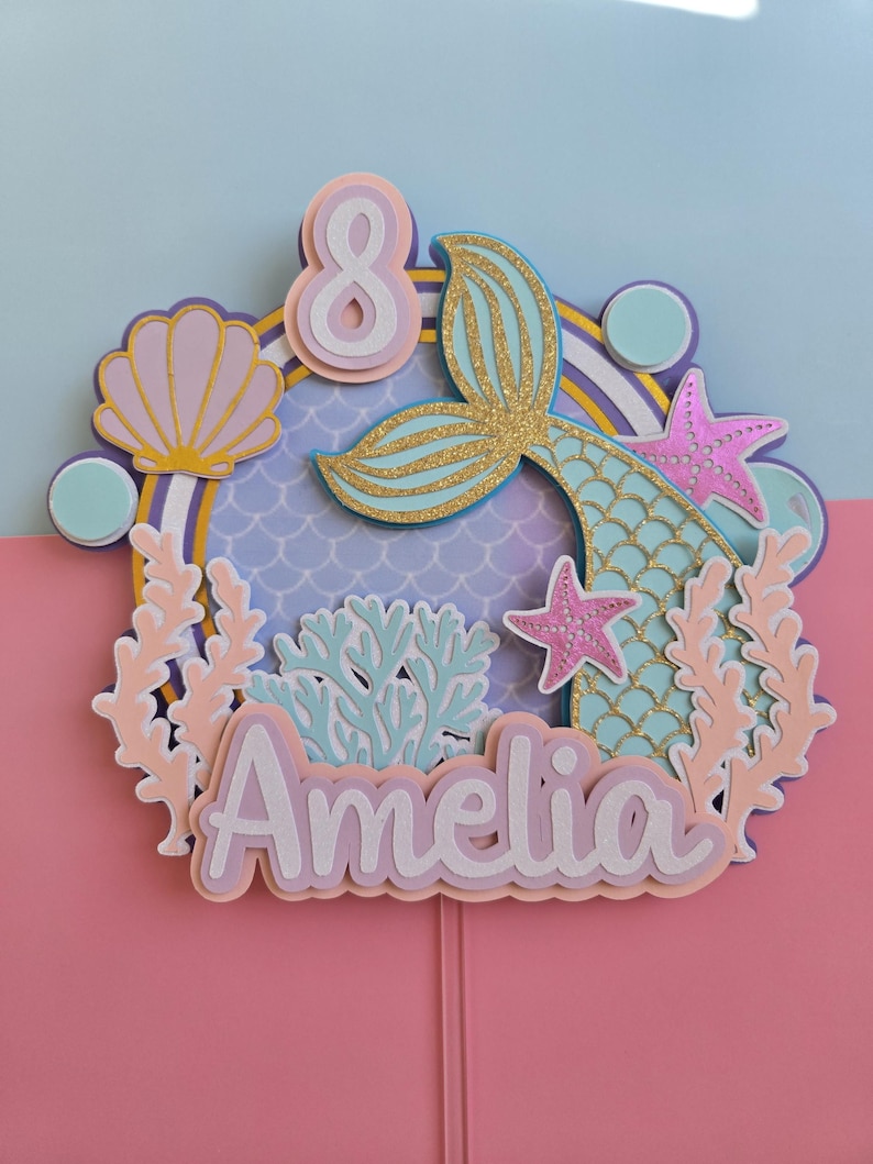 Mermaid Cake Topper Under the Sea Cake Topper Beach Cake Topper Mermaid ...