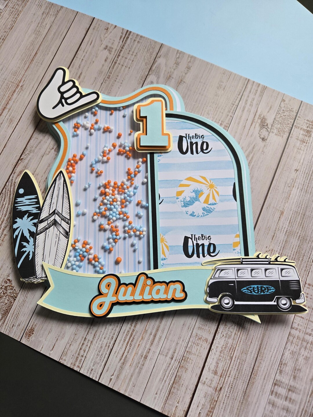 The Big One Cake Topper Surfing Cake Topper Summer Cake Topper the Big ...