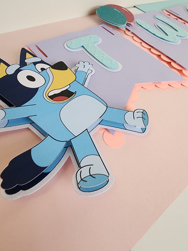 Bluey Two Banner Bluey Banner Bluey Pendant Banner Bluey Birthday Bluey ...