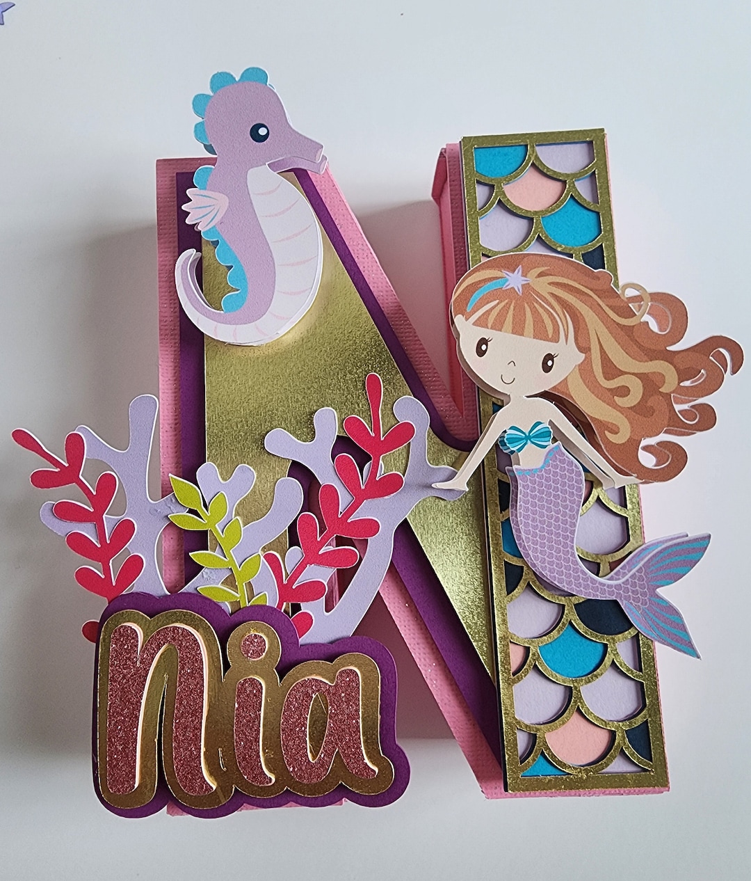 Mermaid 3D Letter Mermaid Birthday Party Mermaid Decorations Mermaid ...