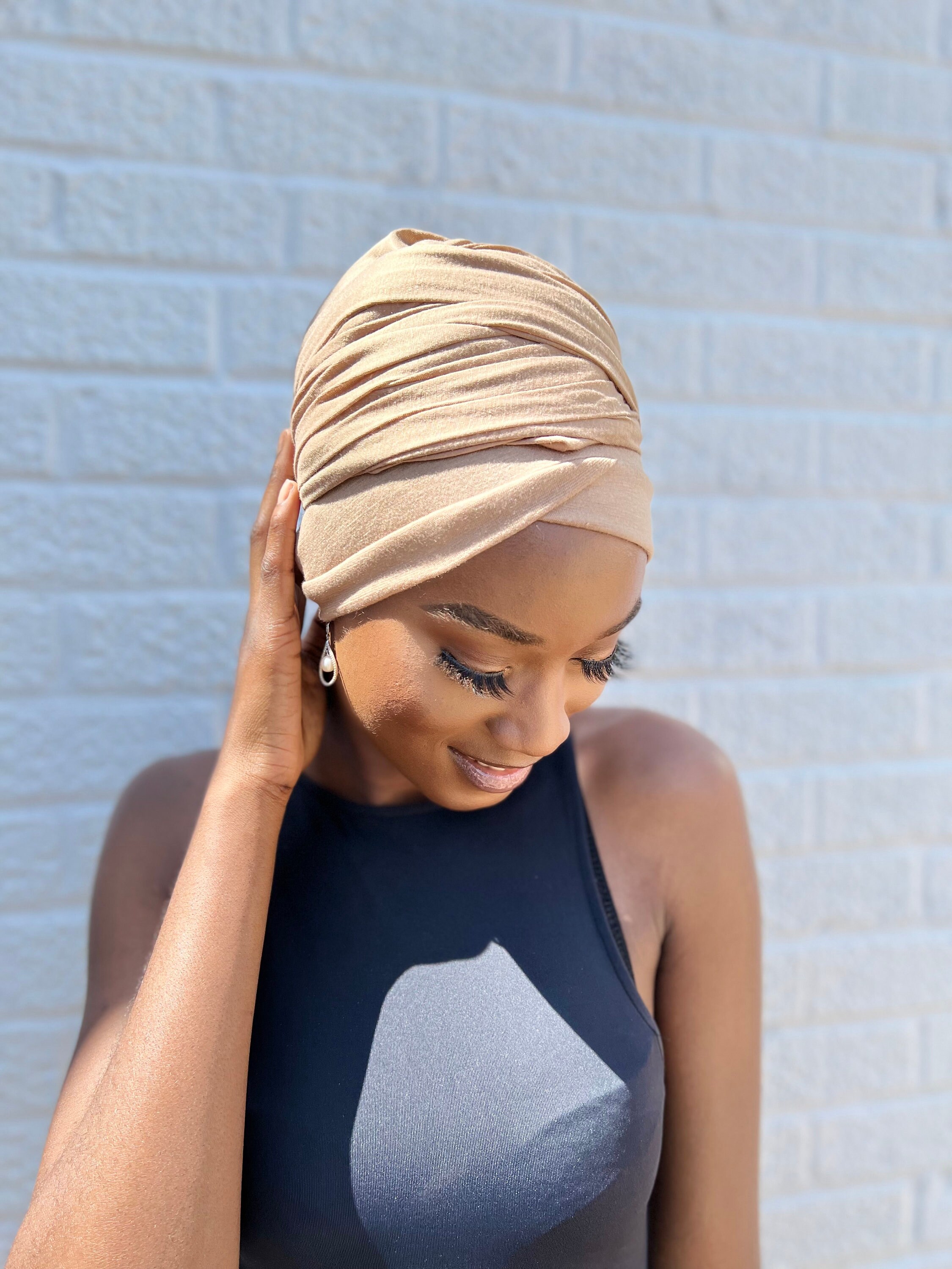 PRE-TIED HEADWRAP/ Pre-tied Turban/boho Chic/ Turban/ Pre Tied Headwrap ...