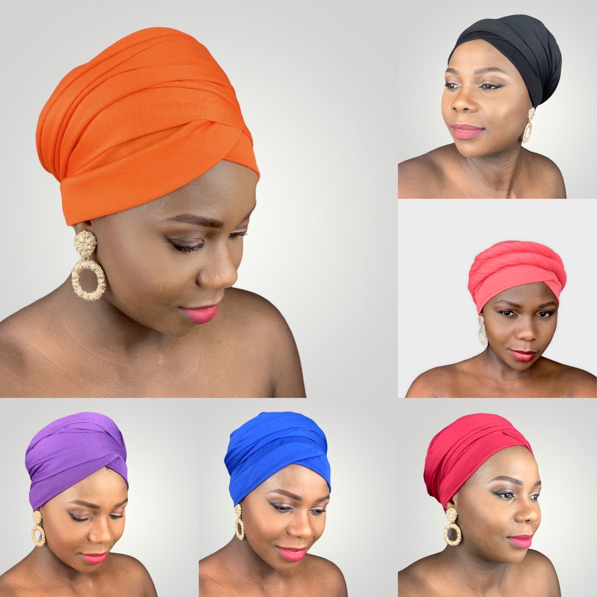 PRE-TIED HEADWRAP/ Pre-tied Turban/boho Chic/ Turban/ Pre Tied Headwrap ...