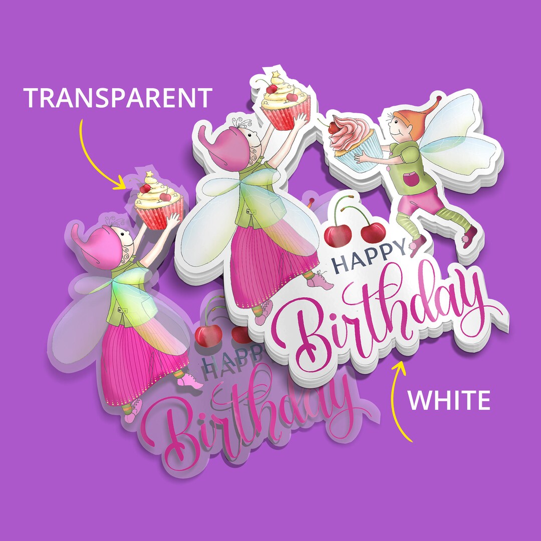 Birthday Sticker Girl Party Decor Fairy Princess Birthday Stickers for ...