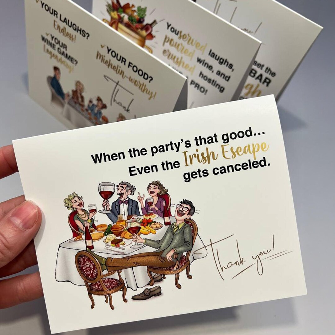 Dinner Thank You Cards for Hosts Wine Tasting Gratitude Notes Hostess ...