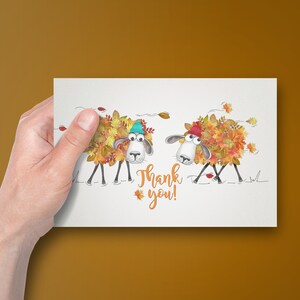 Fall Thank You Card Hand Drawn Illustration Gratitude Greeting Card for ...