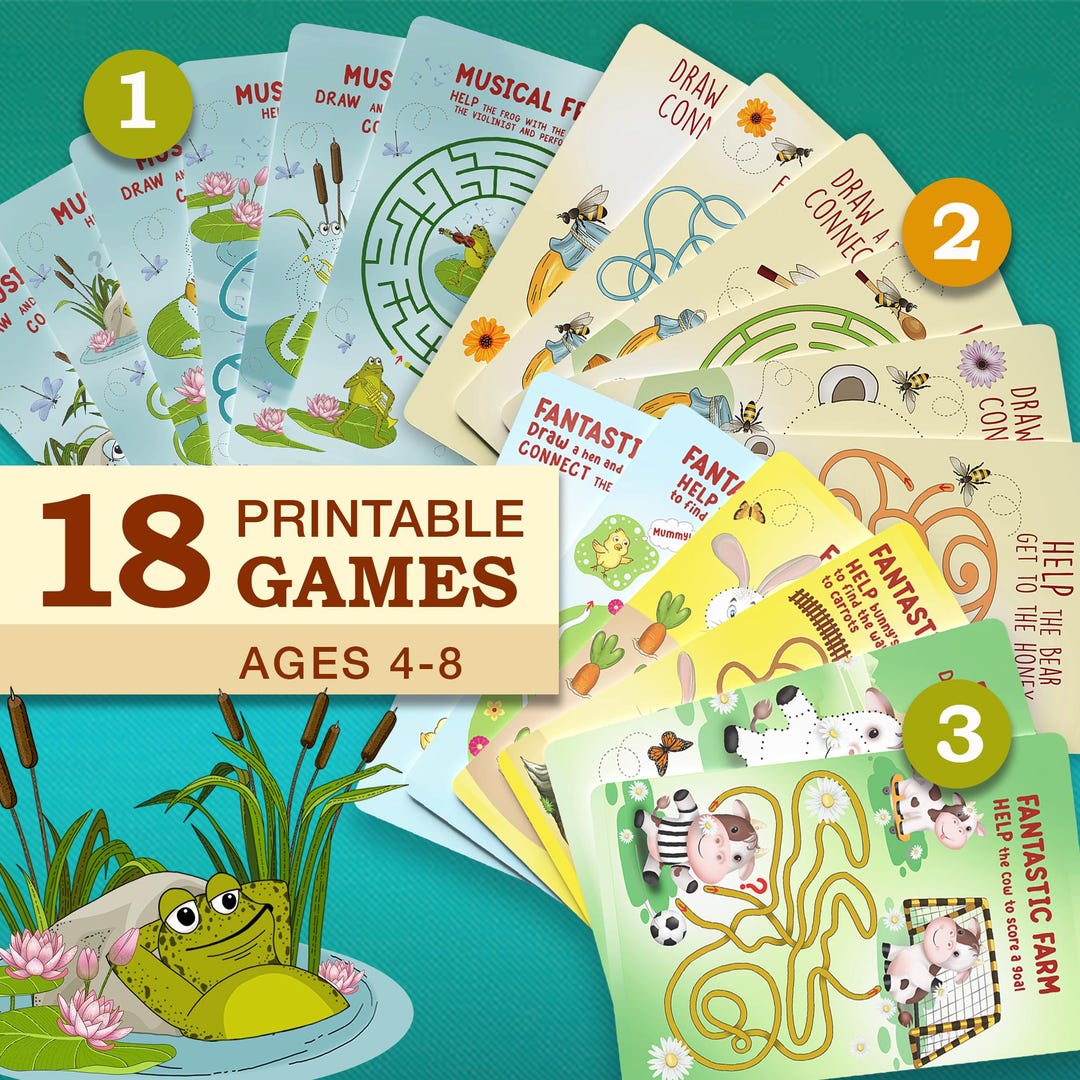 Printable Game Bundle for Kids: Educational Puzzles & Activities (ages ...