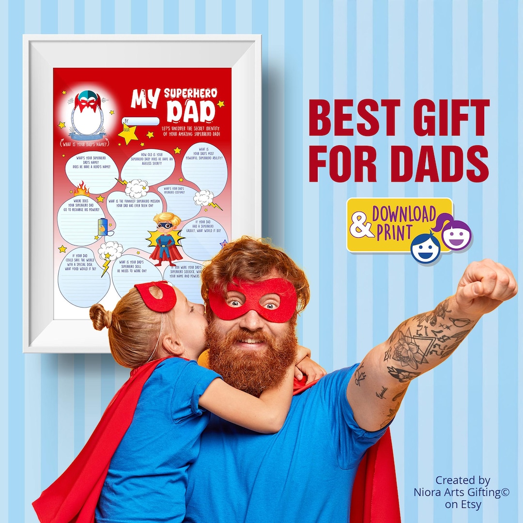 Superhero Dad Questionnaire: Father's Day Fill-in Printable (digital ...