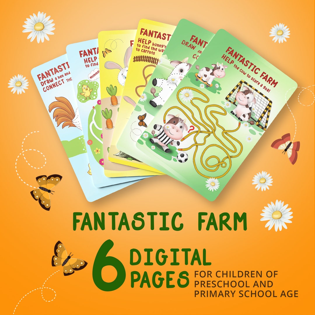 Farm Maze Puzzle Game: Kids Activity, Homeschool Printable (digital ...