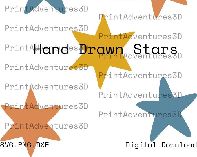 Hand Drawn Star Bundle, Commercial Use, Stars SVG , PNG and DFX Files ...