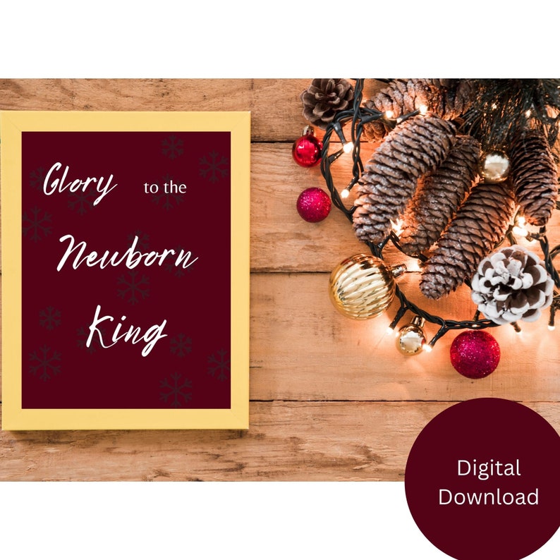 Instant Digital Download Christmas Wall Art Home Decor Glory to the ...