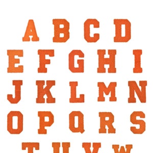 Orange Varsity Alphabet Letters Chenille Iron-on Patch - Etsy