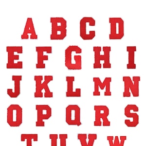 Red Varsity Alphabet Letters Chenille Iron-on Patch - Etsy