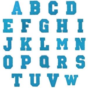 Turquoise Varsity Alphabet Letters Chenille Iron-on Patch - Etsy